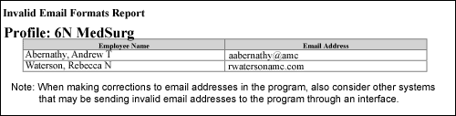 The Invalid Email Formats Report